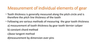 Gear measurements | PPTX