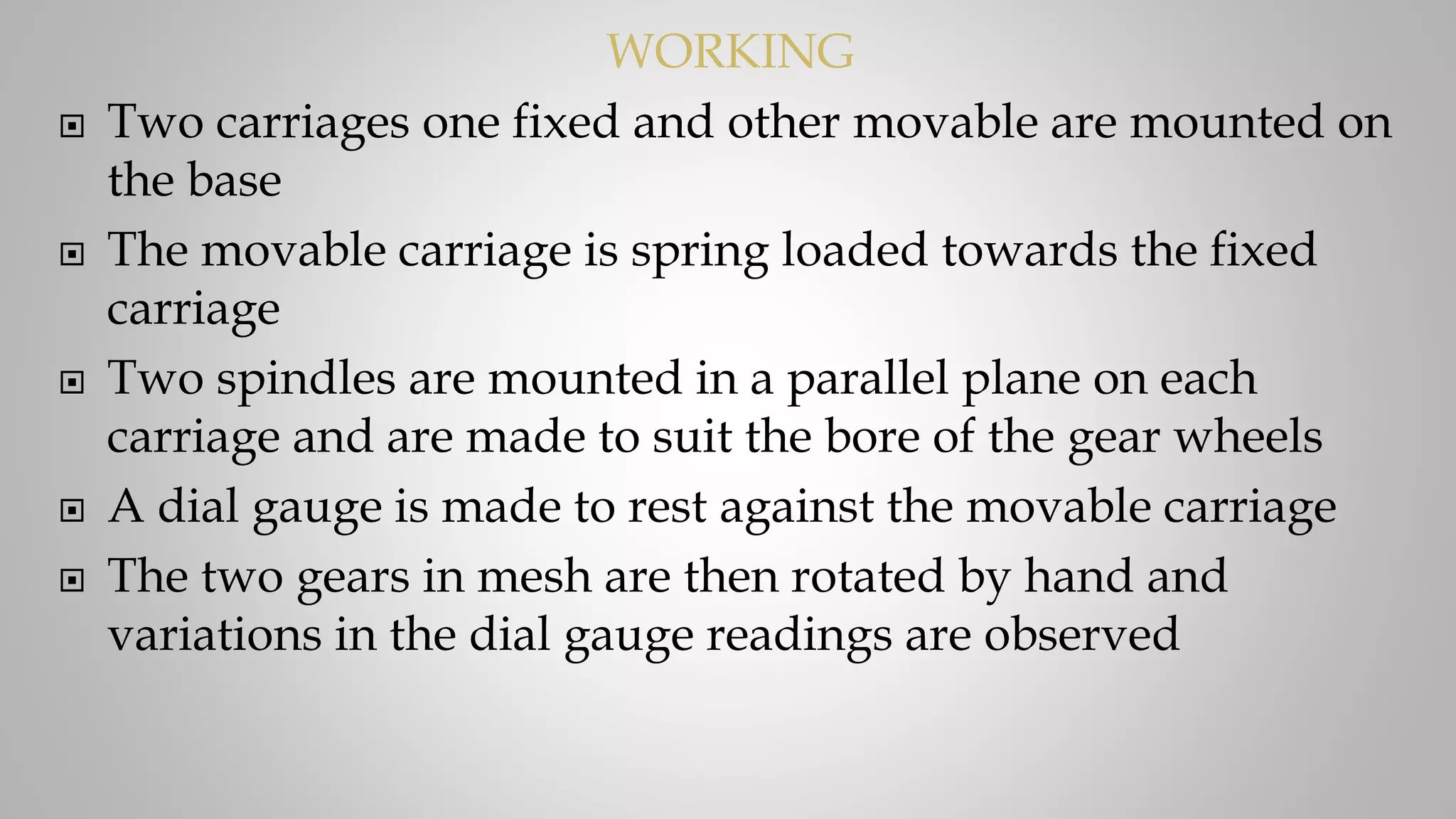 Gear measurements:- MECHANICAL MEASUREMENTS AND METROLOGY | PPTX