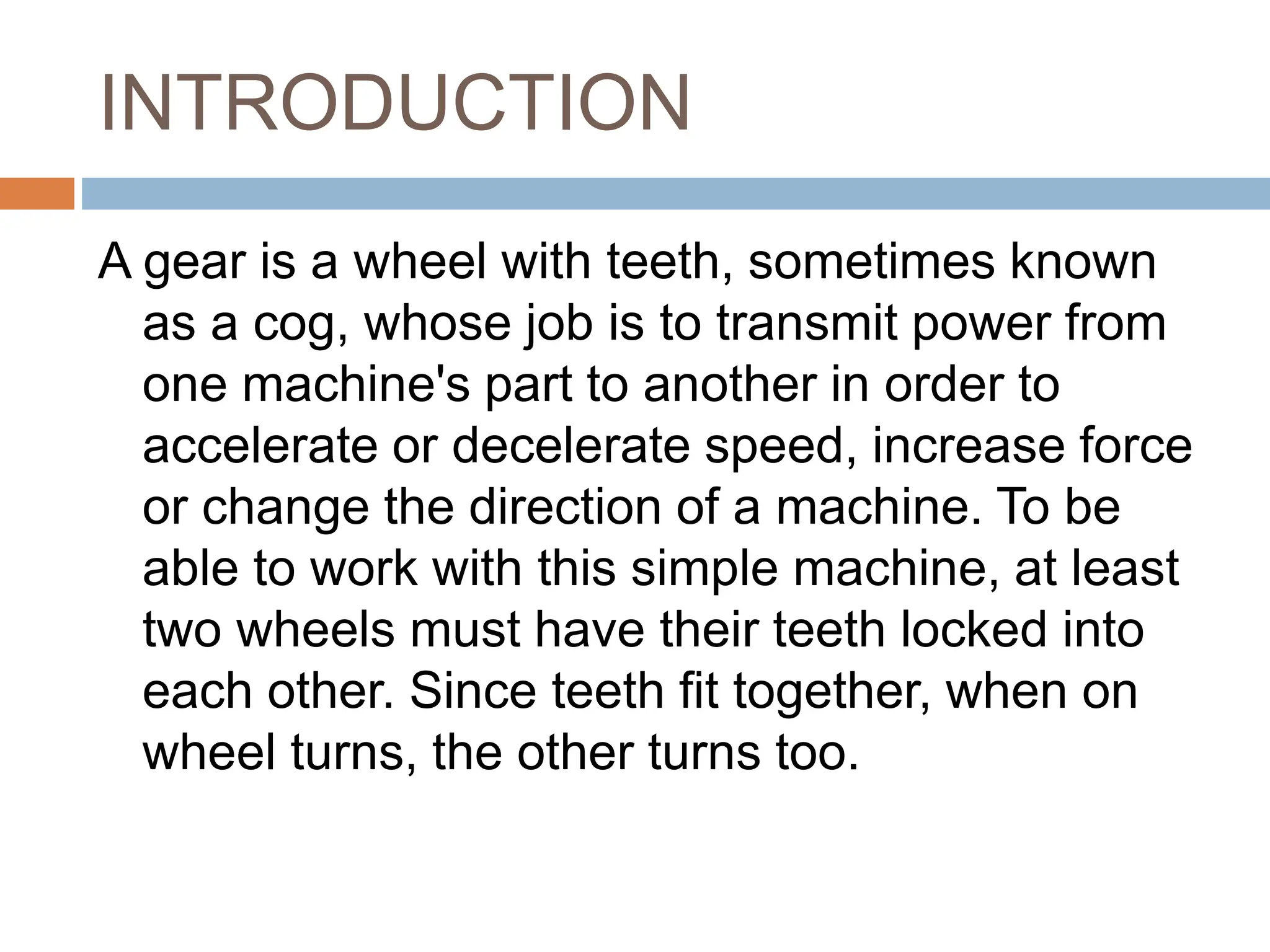 HOW GEARS FUNCTIONS AND THEIR USES BASES | PPTX