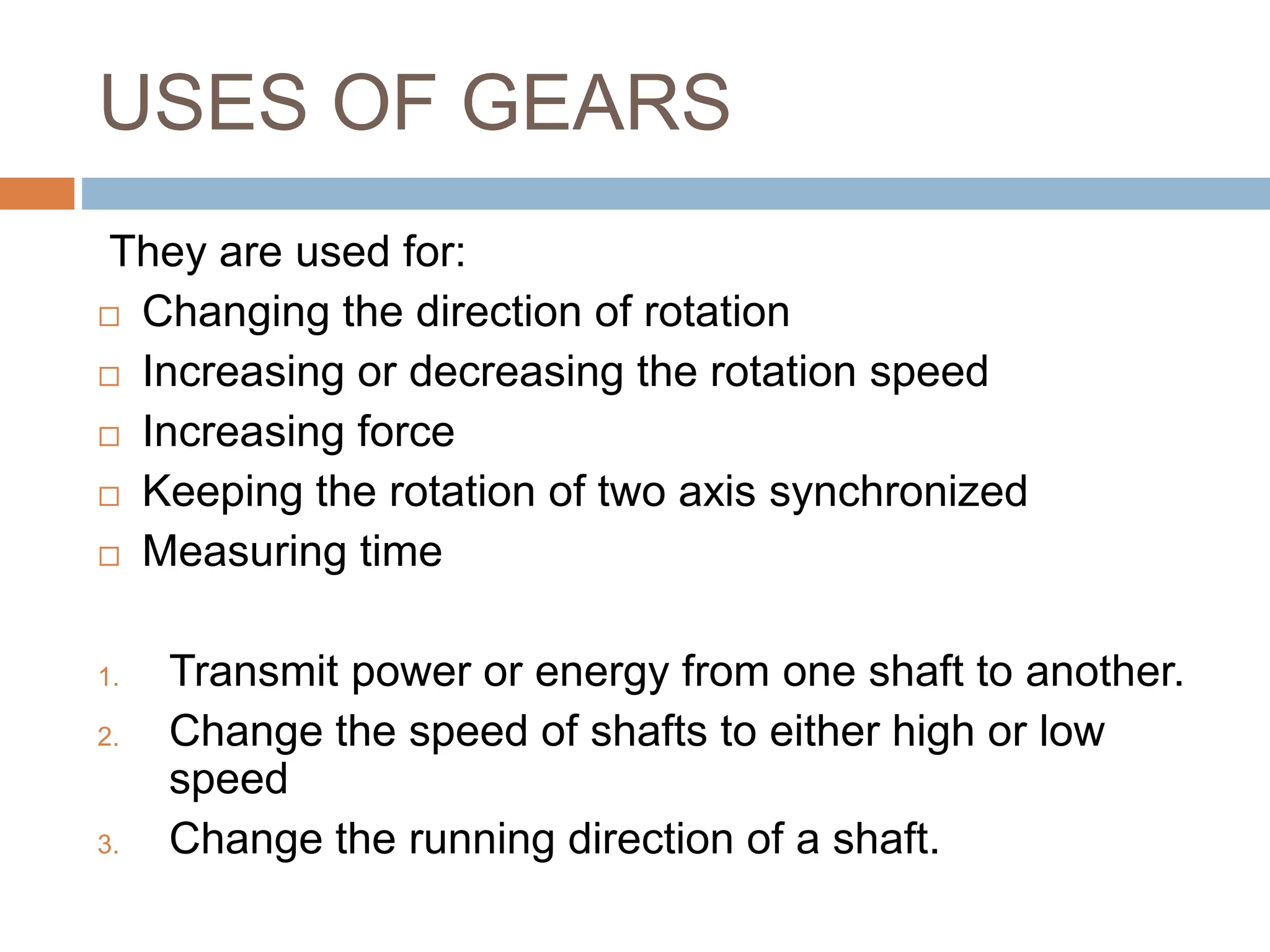 HOW GEARS FUNCTIONS AND THEIR USES BASES | PPTX