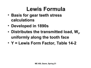 Chapters 14 and 15 Gear Bending and Surface Stresses | PPT