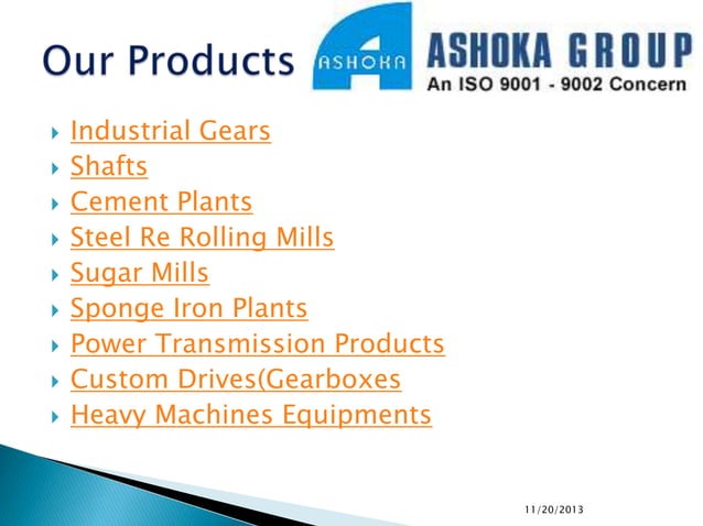 Gears manufacturers – ashoka group | PPT