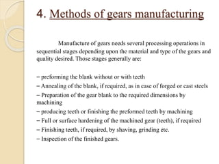 Gears Manufacturing | PPTX
