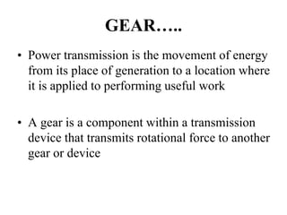 Gears & Power Transmission | PPTX