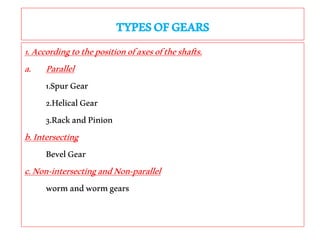Gears & Power Transmission | PPTX