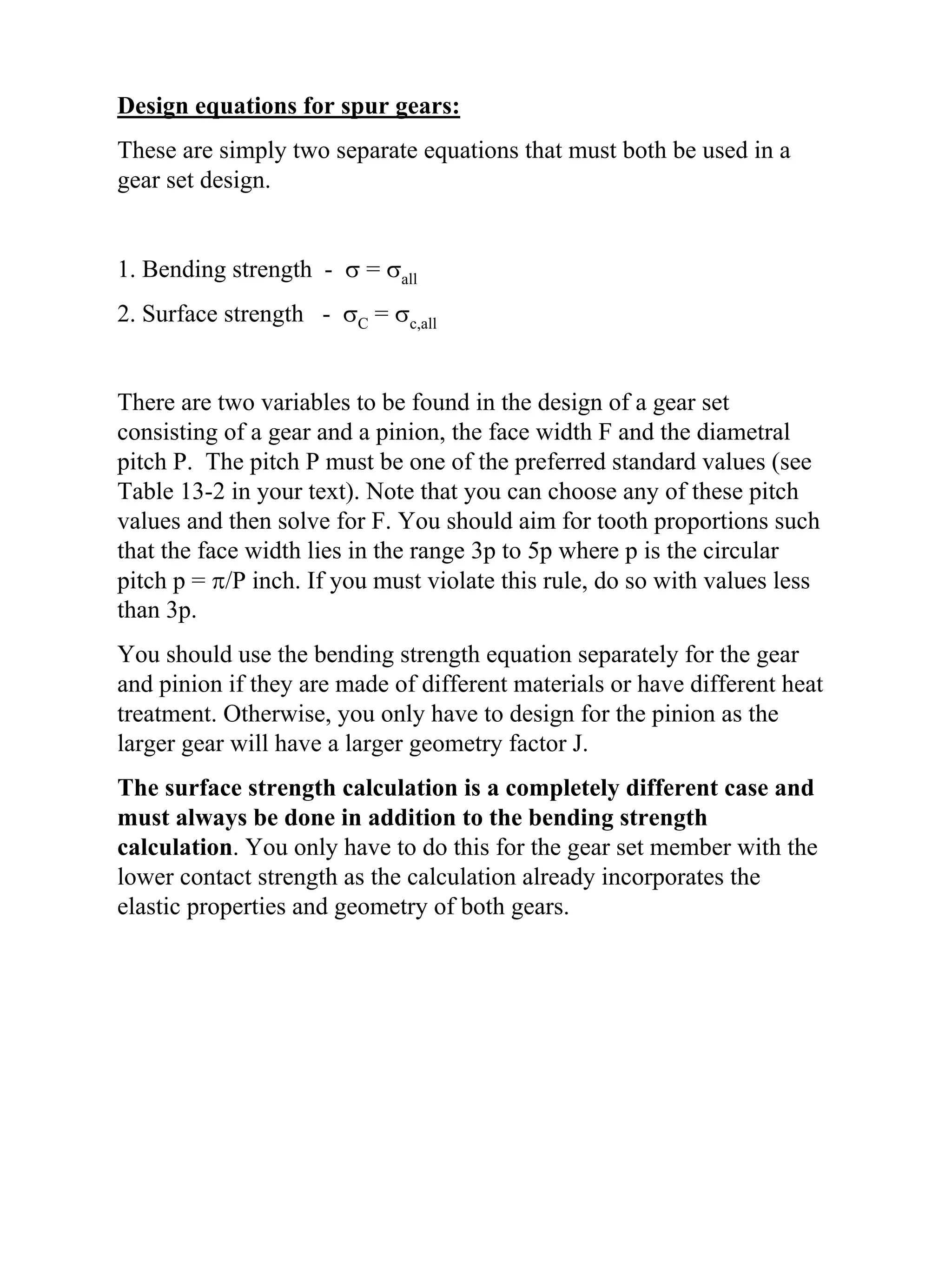 Gear stress lewis_formula | PDF