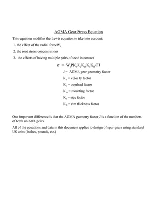 Gear stress lewis_formula | PDF