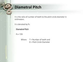 Gear terminology Mechanical 3rd Sem GTU | PPT