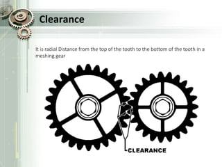 Gear terminology Mechanical 3rd Sem GTU | PPT