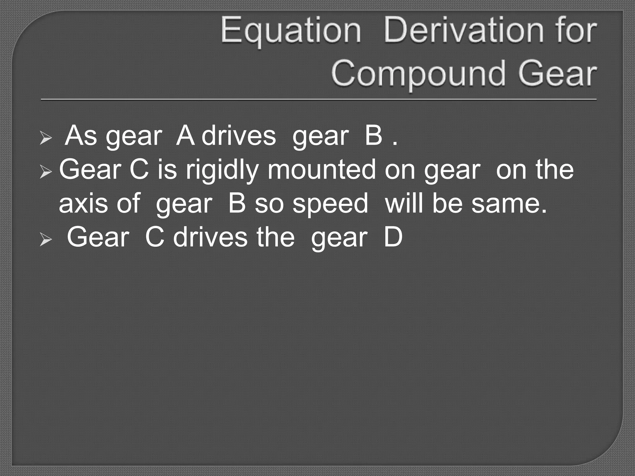 Compound Gear train | PPTX