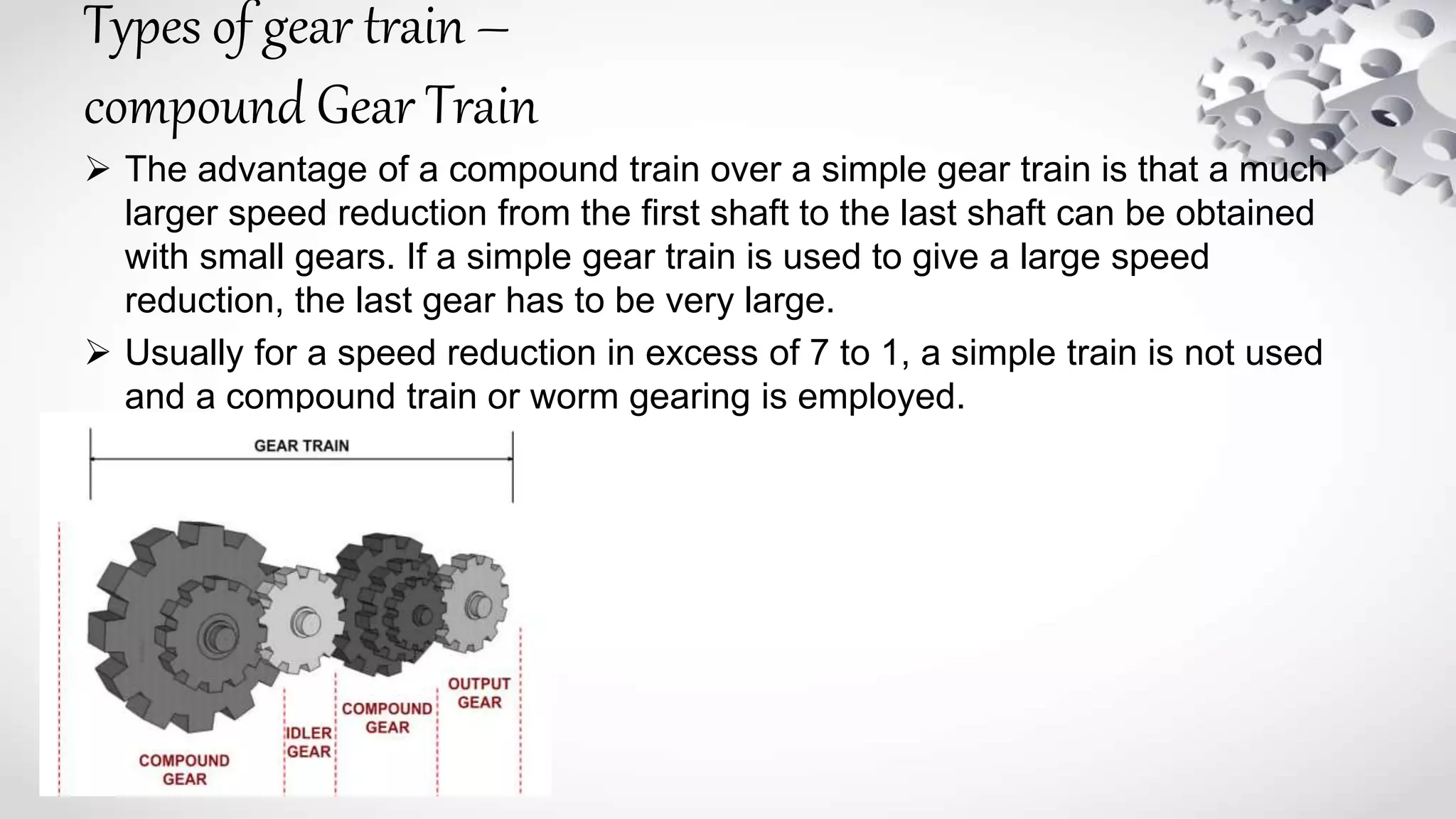 What is Gear train,simple gear, compound gear,reverted gear and ...