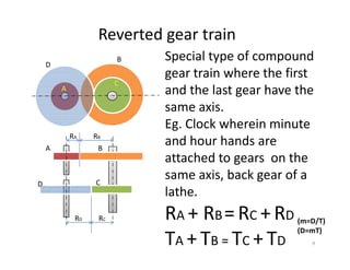 Introduction to Gear Trains its types and | PDF
