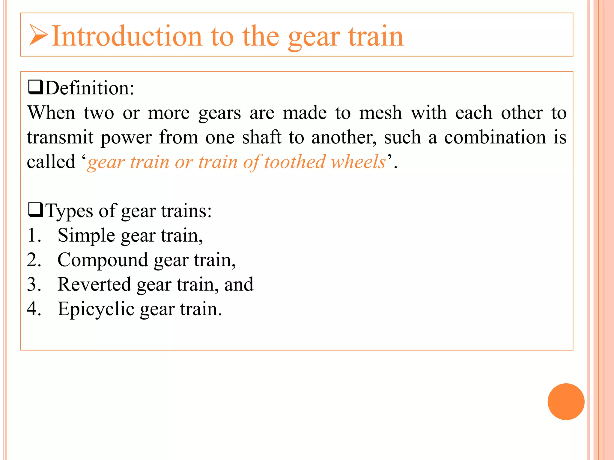 Gear trains by k.santhosh | PPT