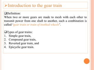 Gear trains by k.santhosh | PPT | Physics | Science