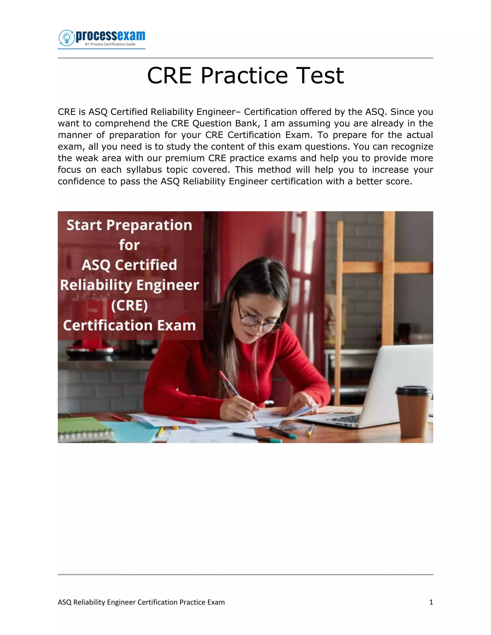 Gear up Your Career with ASQ Certified Reliability Engineer (CRE ...