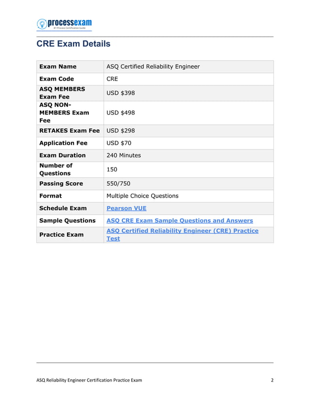 Gear up Your Career with ASQ Certified Reliability Engineer (CRE ...