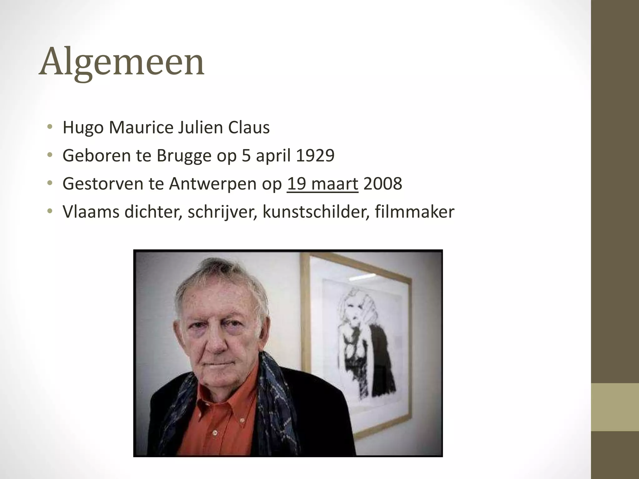 Gebeurtenis Hugo Claus | PPT