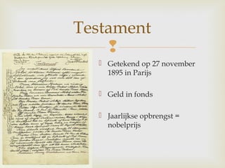 Testament Alfred Nobel | PPT