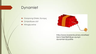 Eerste demonstratie dynamiet door Alfred Nobel | PPT