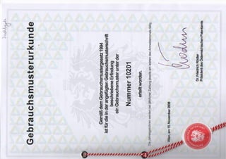 Utility model certificate