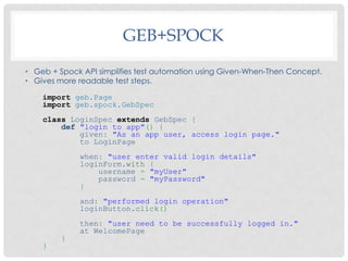 Geb with spock | PPTX