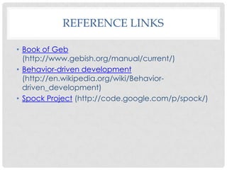 Geb with spock | PPTX