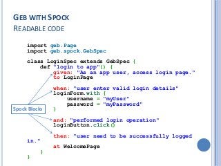 Geb with spock | PPTX