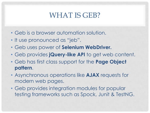 Geb with spock | PPTX