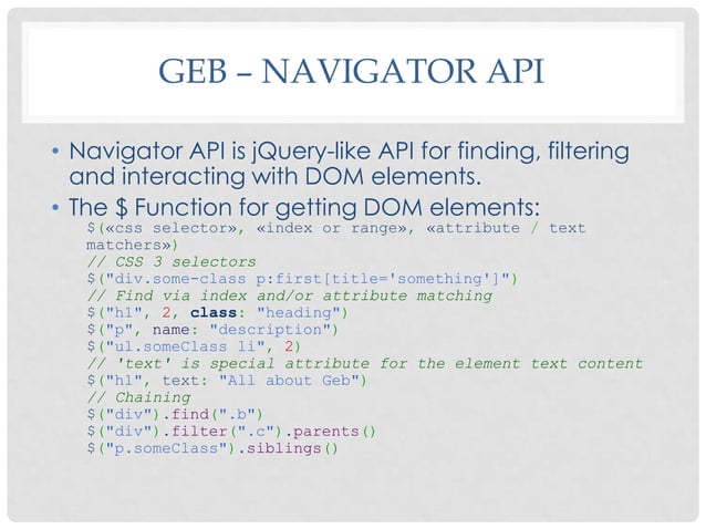 Geb with spock | PPTX