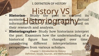 Introduction to history: definition, issues, sources, and methodology ...
