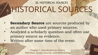 Introduction to history: definition, issues, sources, and methodology ...