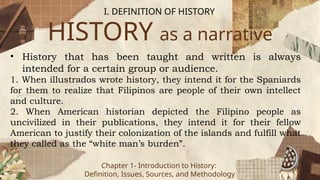 Introduction to history: definition, issues, sources, and methodology ...