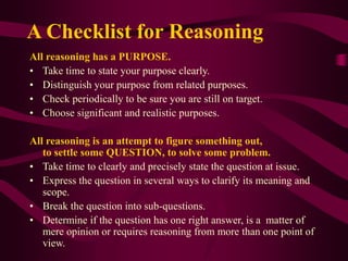 Dimensions of Critical thinking reasoning | PPT