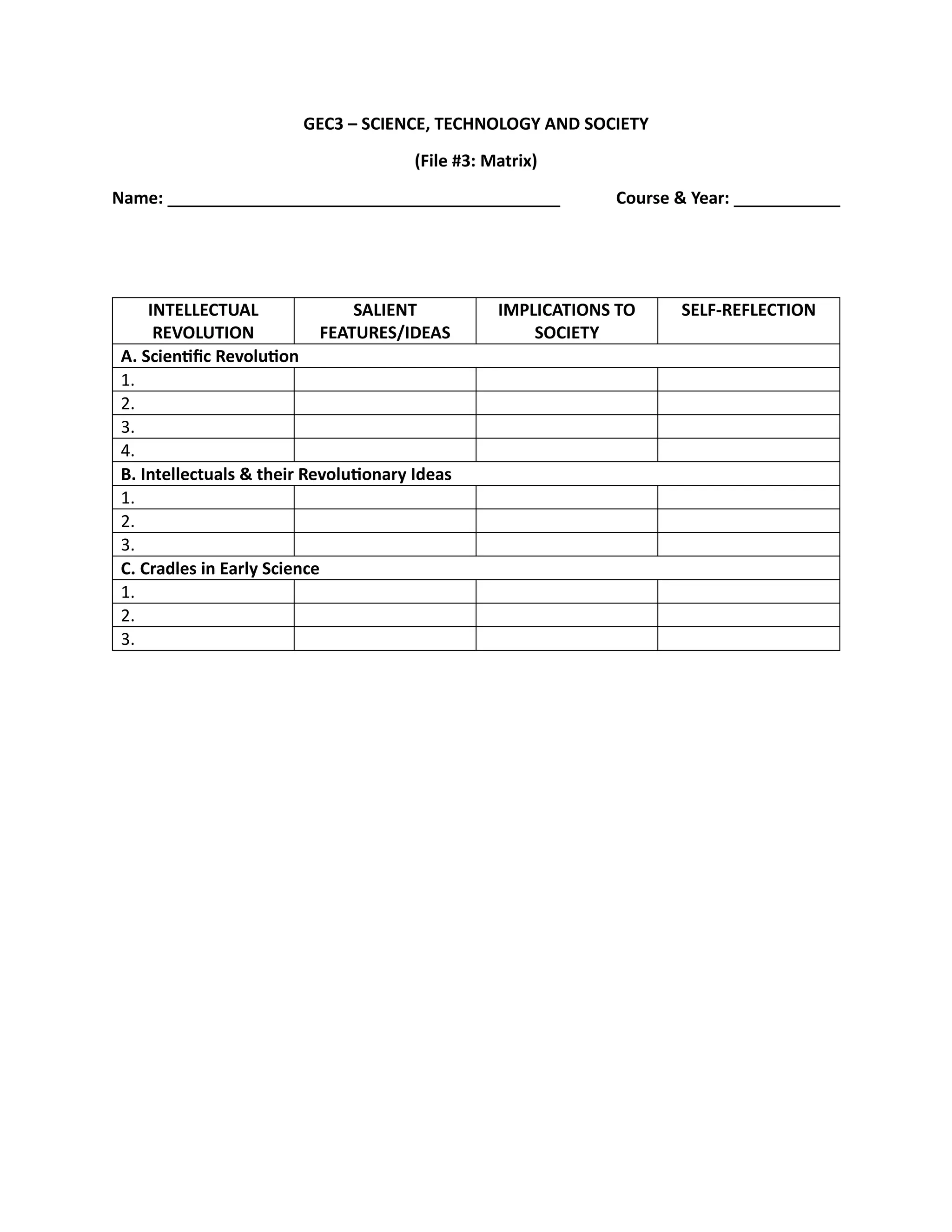 GEC3-Matrix-file-3 SMCB College Dept. JZ | DOCX | Science