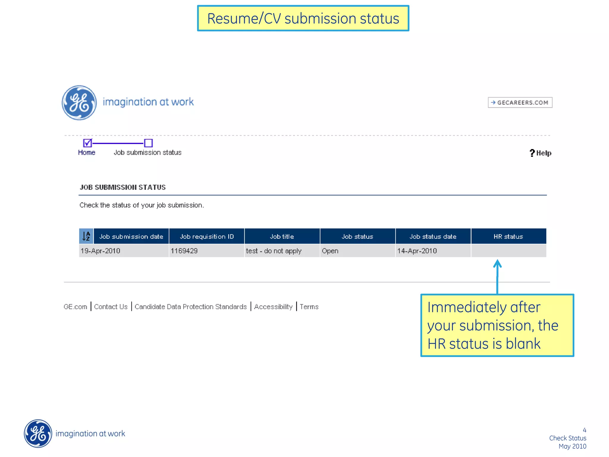 GECareers - Check your application status | PDF