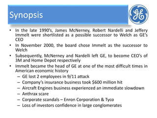 Jack Welch and Jeffery Immelt: Continuity and Change in Strategy, Style ...