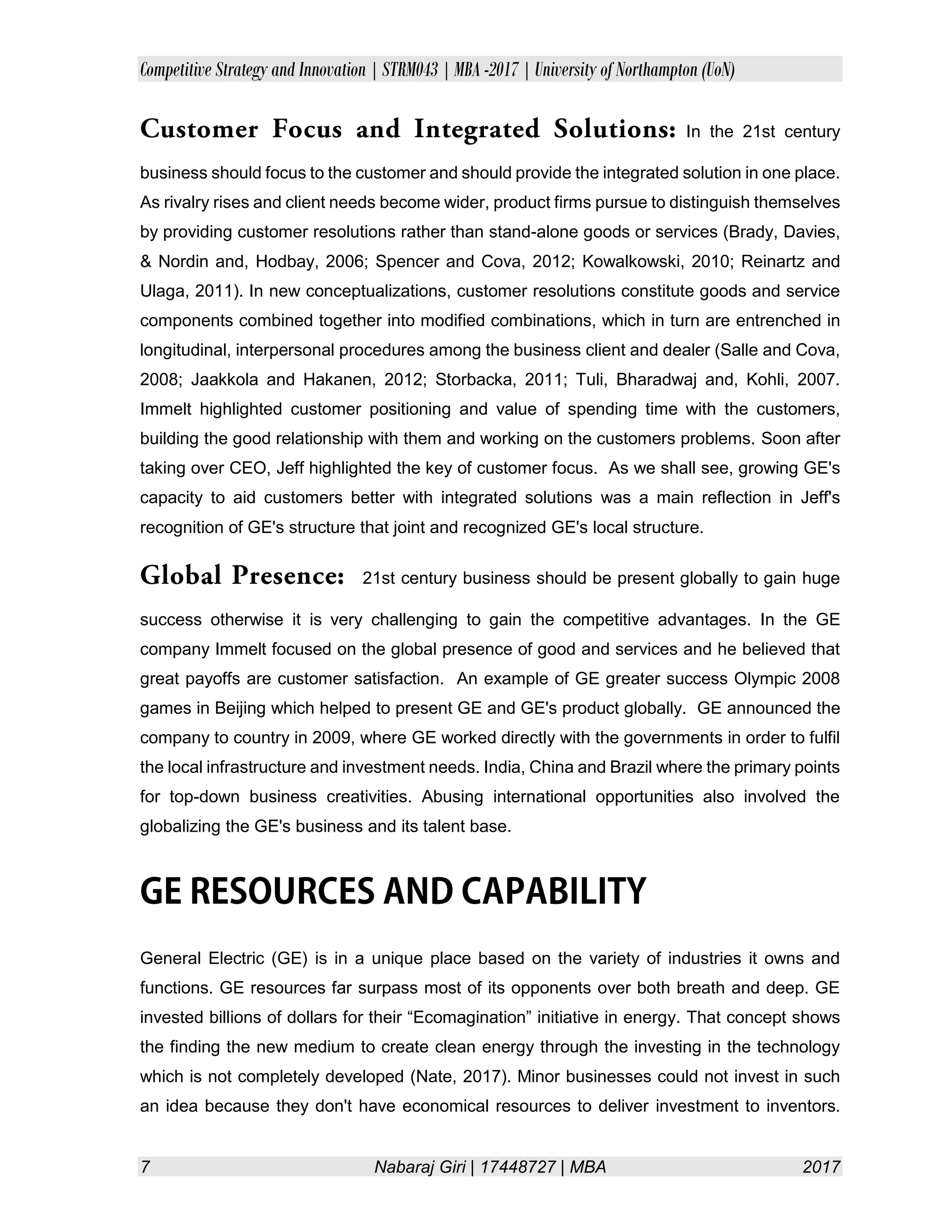 General Electric (GE) Case Study | PDF