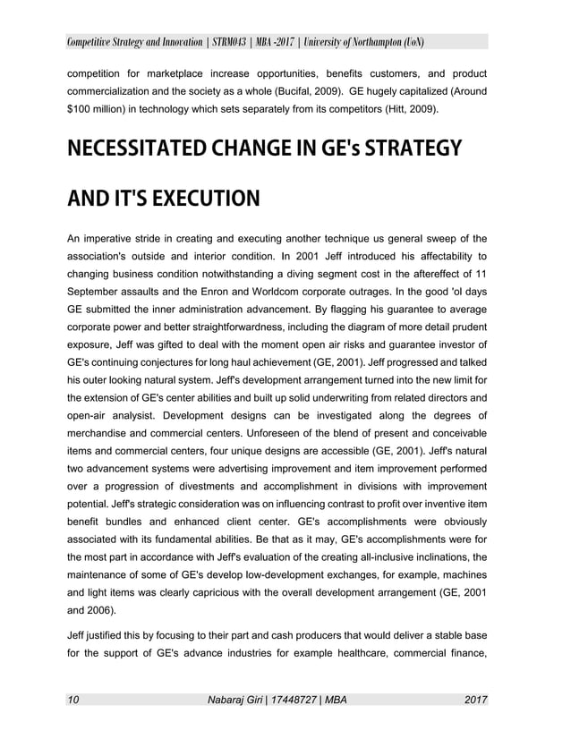 General Electric (GE) Case Study | PDF | Business Administration | Business