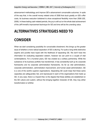 General Electric (GE) Case Study | PDF