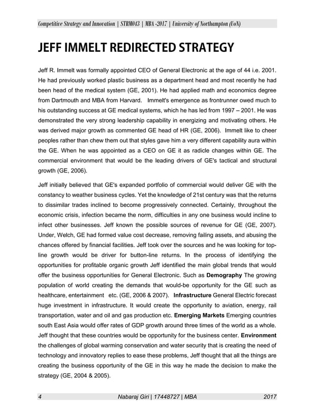 General Electric (GE) Case Study | PDF | Business Administration | Business