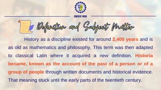 Introduction to History: Definition, Issues, Sources, and Methodology | PDF