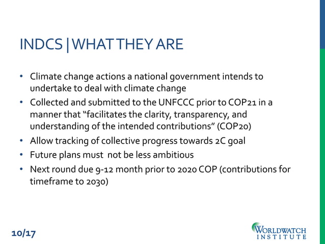 COP21, INDCs and Future Implementation Tools | PPT