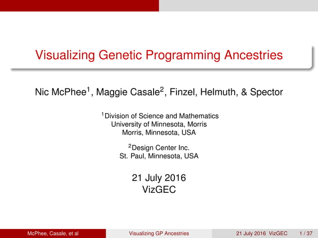 Visualizing Genetic Programming Ancestries | PDF