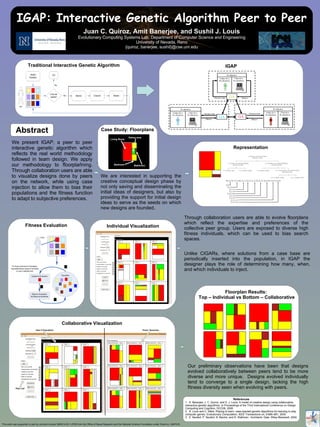 GECCO 08 Poster - IGAP: Interactive Genetic Algorithm Peer to Peer | PPT