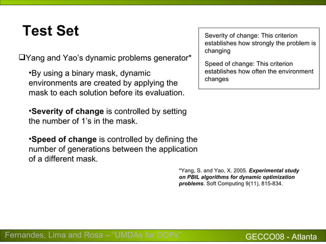 UMDAs for Dynamic Optimization Problems | PPT