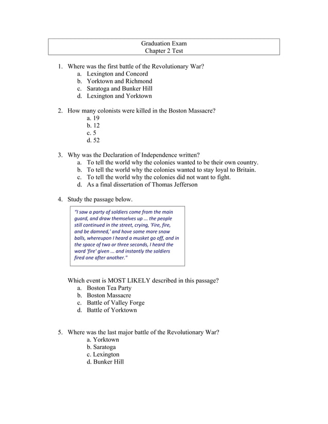 AHSGE Social Studies ch 2 test | DOC