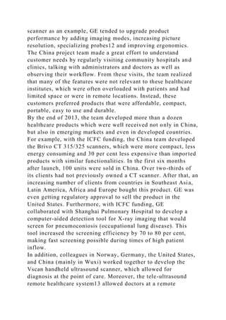 GE CHINA TECHNOLOGY CENTER EVOLVING ROLE IN GLOBAL INNOVATIONHa.docx