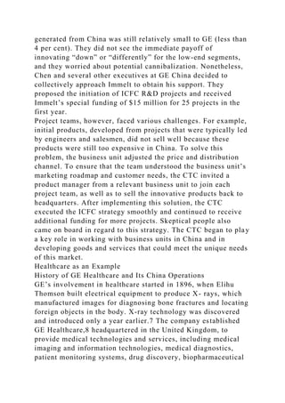 GE CHINA TECHNOLOGY CENTER EVOLVING ROLE IN GLOBAL INNOVATIONHa.docx ...