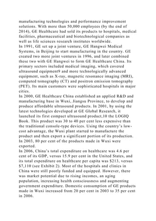 GE CHINA TECHNOLOGY CENTER EVOLVING ROLE IN GLOBAL INNOVATIONHa.docx ...