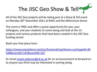 Introduction to the JISC GECO Project - Nicola Osborne, JISC GECO ...